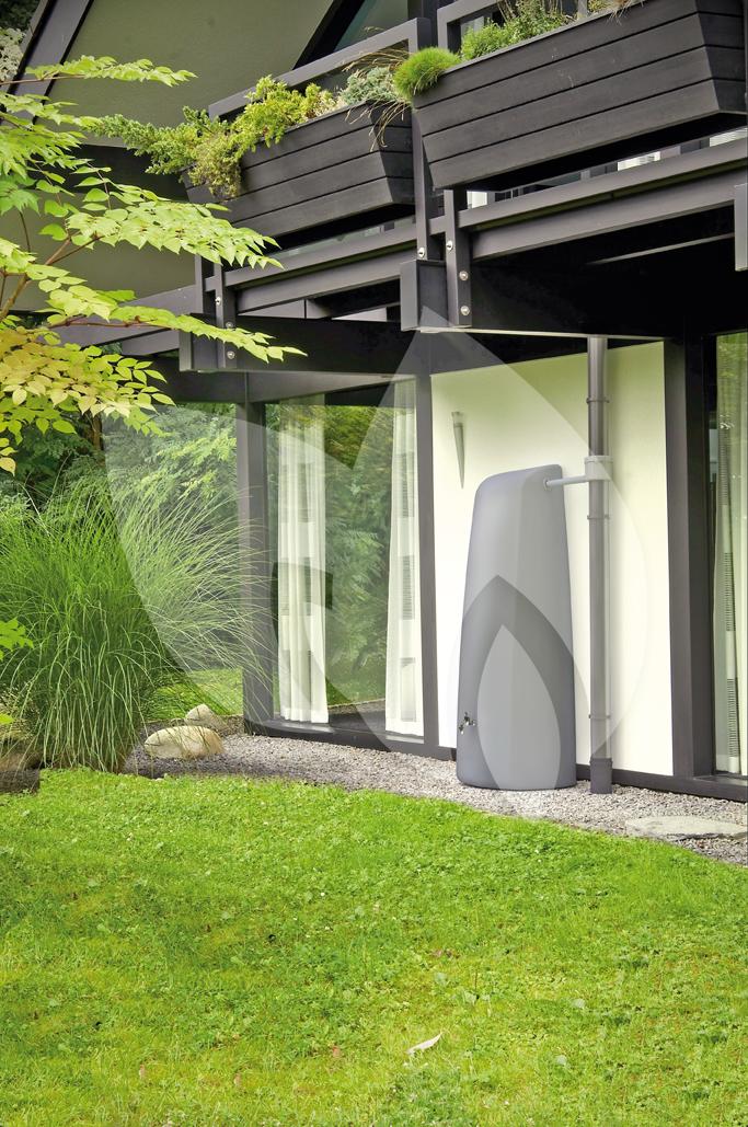 Garantia design regenton elegance 400 liter steengrijs | Waterton.nl